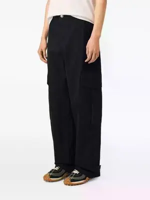 AMI Paris Baggy-fit Cargo Cotton Trousers - Black