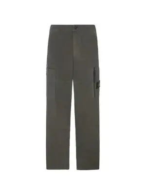 Stone Island Loose-fit Cargo Trousers With Zip And Snap Pockets - Grey