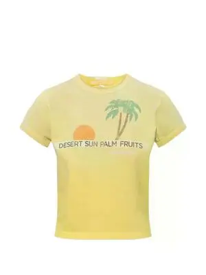 MOTHER The Itty Bitty Ringer Palm-print T-shirt - Yellow