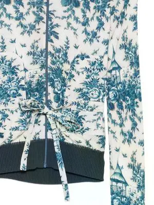 John Galliano 2000s Floral-print Belted Sweatshirt