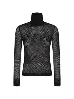 P.a.r.o.s.h Open-knit Roll-neck Sweater - Black