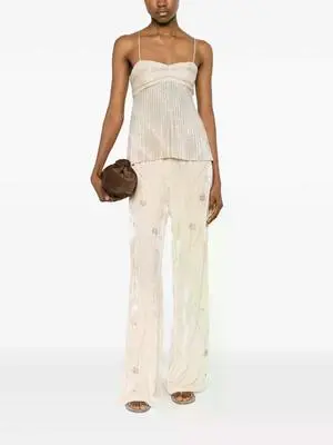 FORTE_FORTE Il Ricamo Embroidered Palazzo Pants
