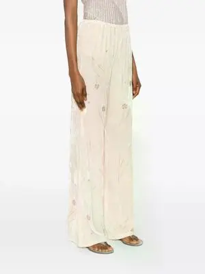 FORTE_FORTE Il Ricamo Embroidered Palazzo Pants