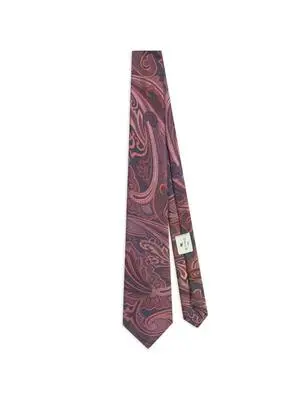 Etro Silk Jacquard Paisley Neck Tie - Red