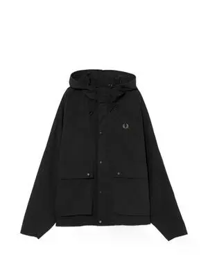 Fred Perry Logo-embroidered Hooded Jacket - Black