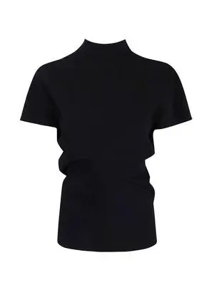 DRHOPE Draped High-neck T-shirt - Black