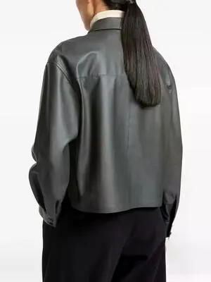 YVES SALOMON Cropped Leather Shirt