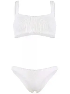 Hunza G Xandra Square-neck Seersucker Bikini