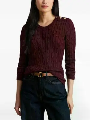 Ralph Lauren Buttoned-shoulder Cable-knit Sweater