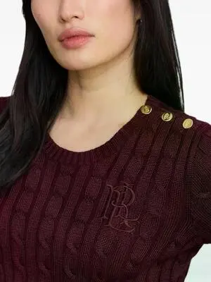 Ralph Lauren Buttoned-shoulder Cable-knit Sweater