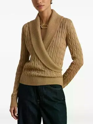 Ralph Lauren Cable-knit Shawl-collar Sweater