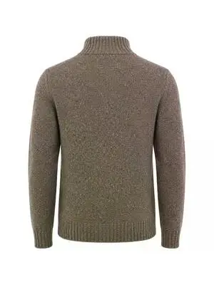 MOORER Fedro Half-zip Sweater - Brown