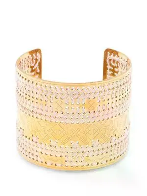 L'EIGHT STUDIO Engraved Woven Cuff Bracelet - Gold