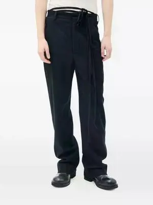 ANN DEMEULEMEESTER Brushed-wool Trousers - Black