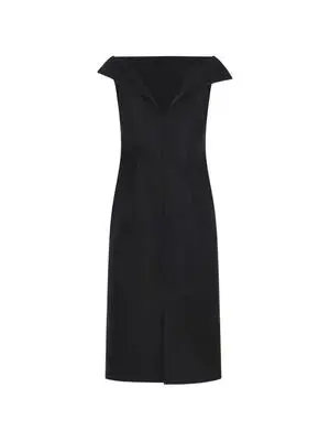 Balenciaga Off-shoulder Midi Dress - Black