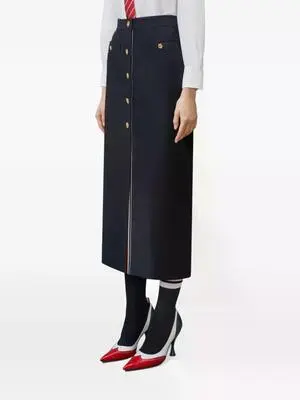 Thom Browne Midi Skirt With Button Detail