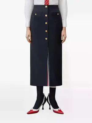 Thom Browne Midi Skirt With Button Detail