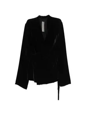 Rick Owens Velvet Wraparound Blouse - Black