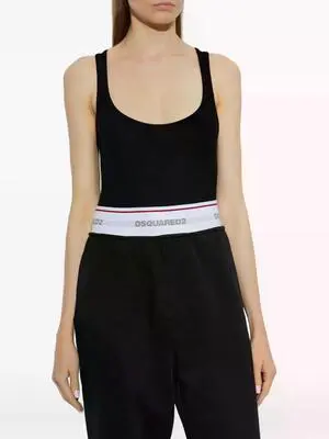 Dsquared2 Ribbed-knit Logo-plaque Bodysuit