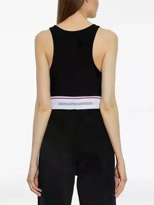 Dsquared2 Ribbed-knit Logo-plaque Bodysuit