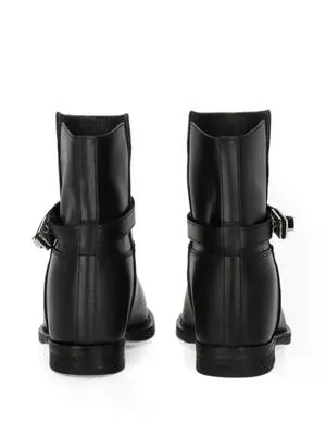 VIA ROMA 15 Leather Ankle Boots With Turn-lock Strap