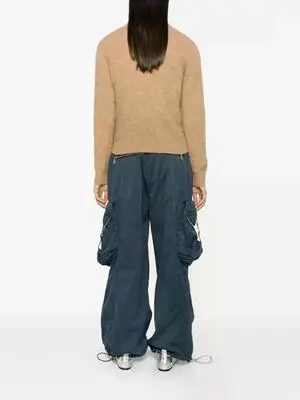 GANNI Graphic-intarsia Crew-neck Sweater