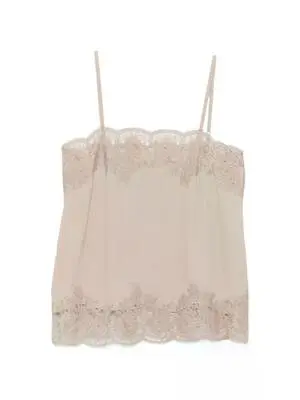 P.a.r.o.s.h Lace Trim Camisole Top - Neutrals