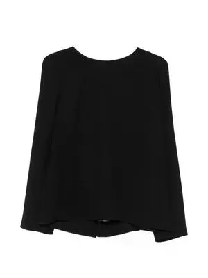 P.a.r.o.s.h Long-sleeve Boat-neck Blouse - Black