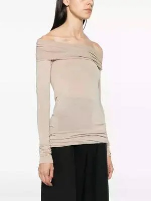 Rick Owens Off-shoulder Long Sleeve T-shirt