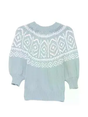 Altuzarra Howard" Fair Isle Knit Sweater - Blue