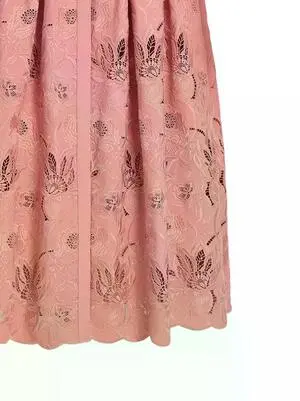 Erdem Floral Cotton Cutwork Midi Dress - Pink