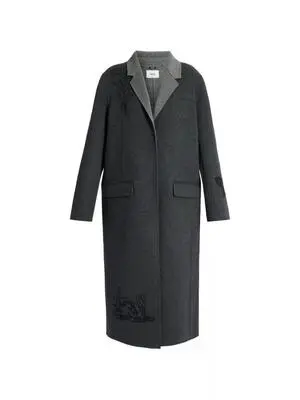 Erdem Embroidered Coat - Grey