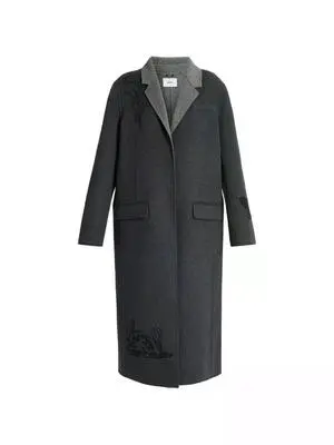 Erdem Embroidered Melange Coat - Grey