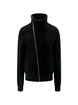 Rick Owens Asymmetric-zip Funnel-neck Sweater - Black