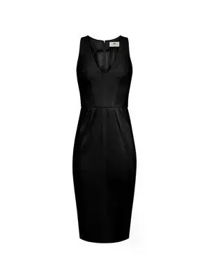 Elisabetta Franchi V-neck Logo Dress - Black