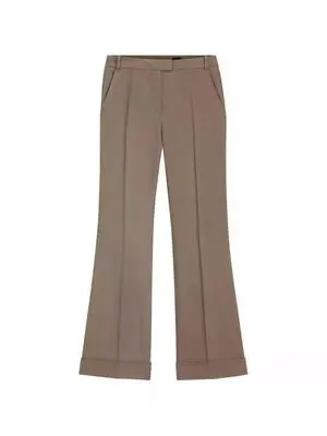 BOSS Gabardine Flared Trousers With Pressed Creases
