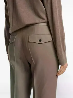 BOSS Gabardine Flared Trousers With Pressed Creases