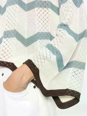 La DoubleJ Chevron-knit Scalloped-edge Knit