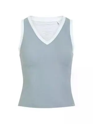 Varley Chia Ribbed-knit V-neck Tank Top - Blue