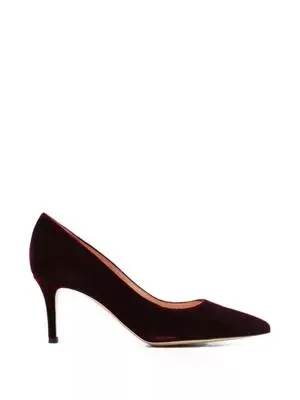 GIANVITO ROSSI Pointed-toe Velvet Pumps - Red