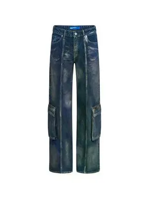 Karl Lagerfeld Coated Cargo Pants - Blue