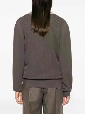 Rick Owens V-neck Ribbed Knit Sweater