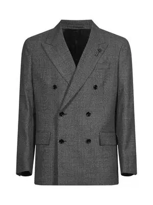 LARDINI Double-breasted Wool Blazer