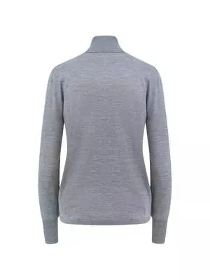 Aspesi Roll-neck Ribbed-trim Fine-knit Top - Grey