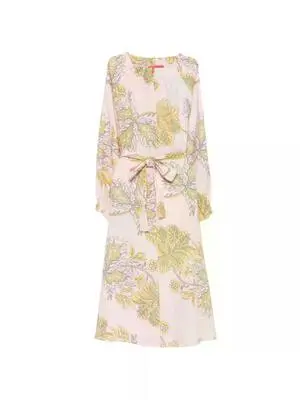 La DoubleJ Floral-print Belted Dress - Pink
