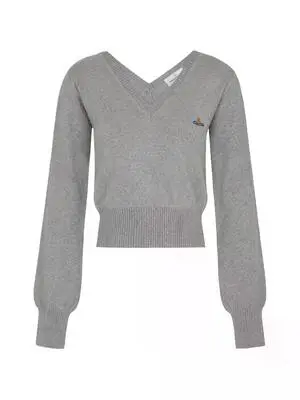 VIVIENNE WESTWOOD Beatrice V-neck Sweater - Grey