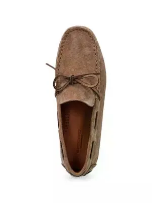 VAGABOND SHOEMAKERS Larissa Suede Loafers With Bow Detailing - Neutrals