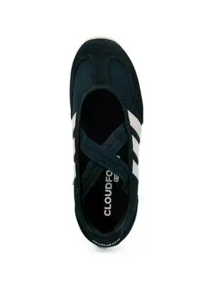 Adidas Suede-panelled 3-stripe Ballet Flats