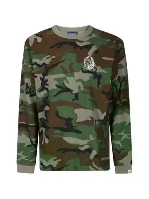 BILLIONAIRE BOYS CLUB Camo-print Waffle-knit T-shirt - Green