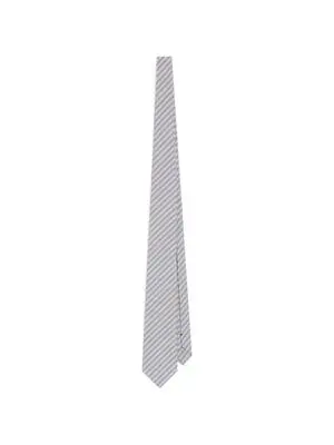 Dolce & Gabbana Striped Poplin Tie - Grey